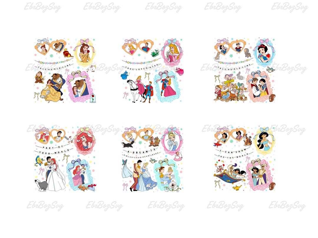 Fairytale Princess Digital Clip Art Bundle, Romantic Storybook PNG ...