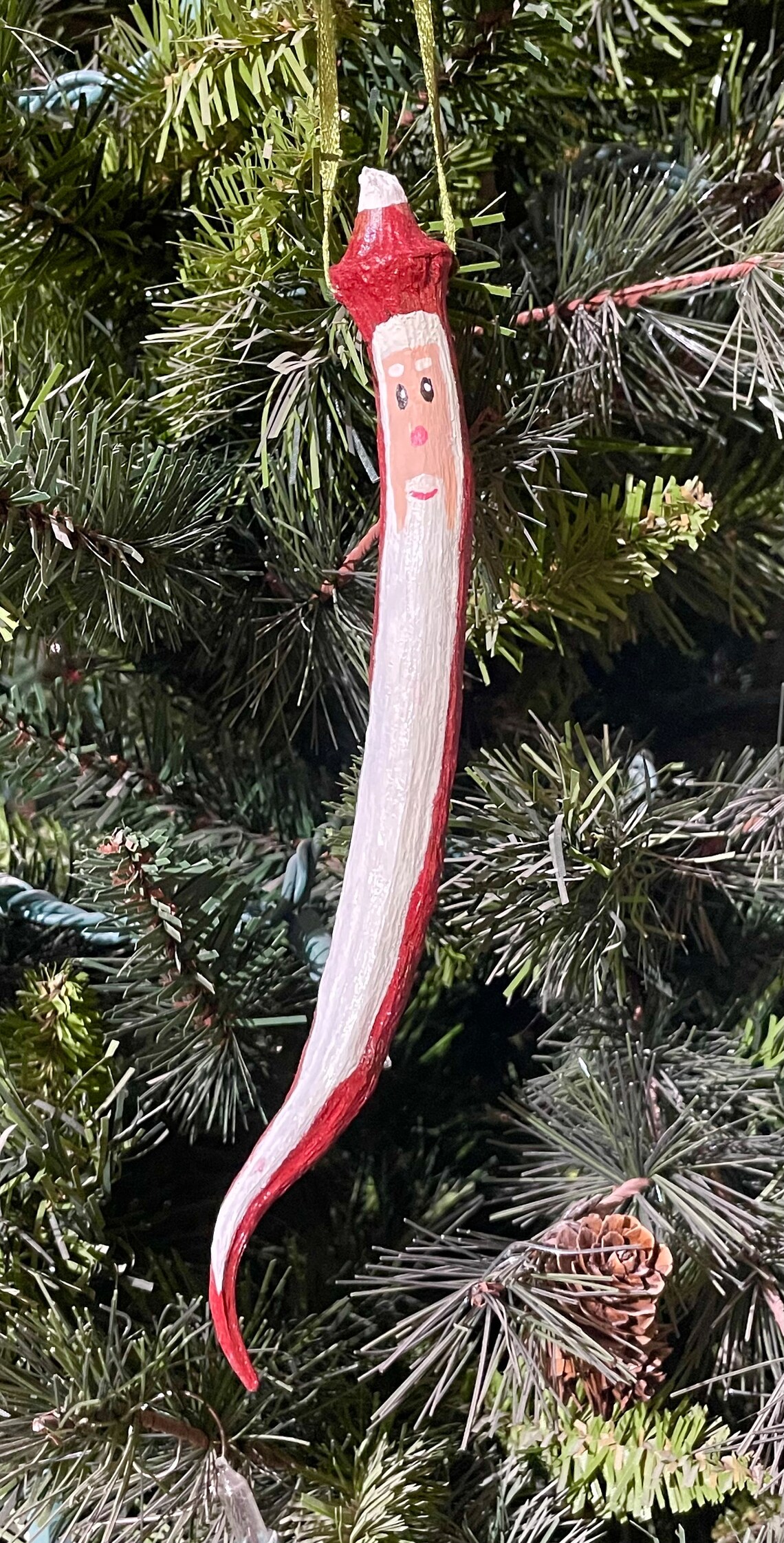 Dried Okra Santa Ornaments, Hand Painted. - Etsy