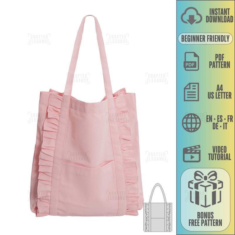 Ruffle Tote Bag - Etsy