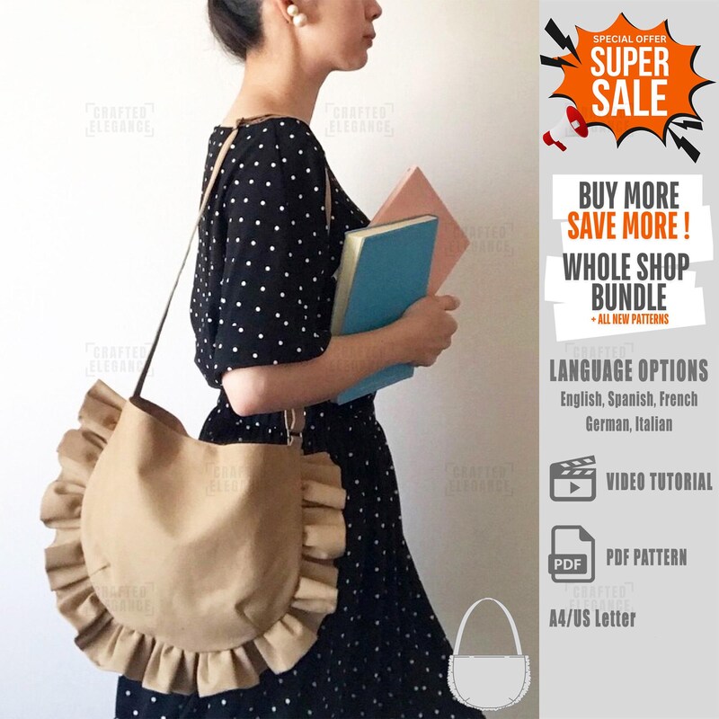 Ruffle Tote Bag - Etsy