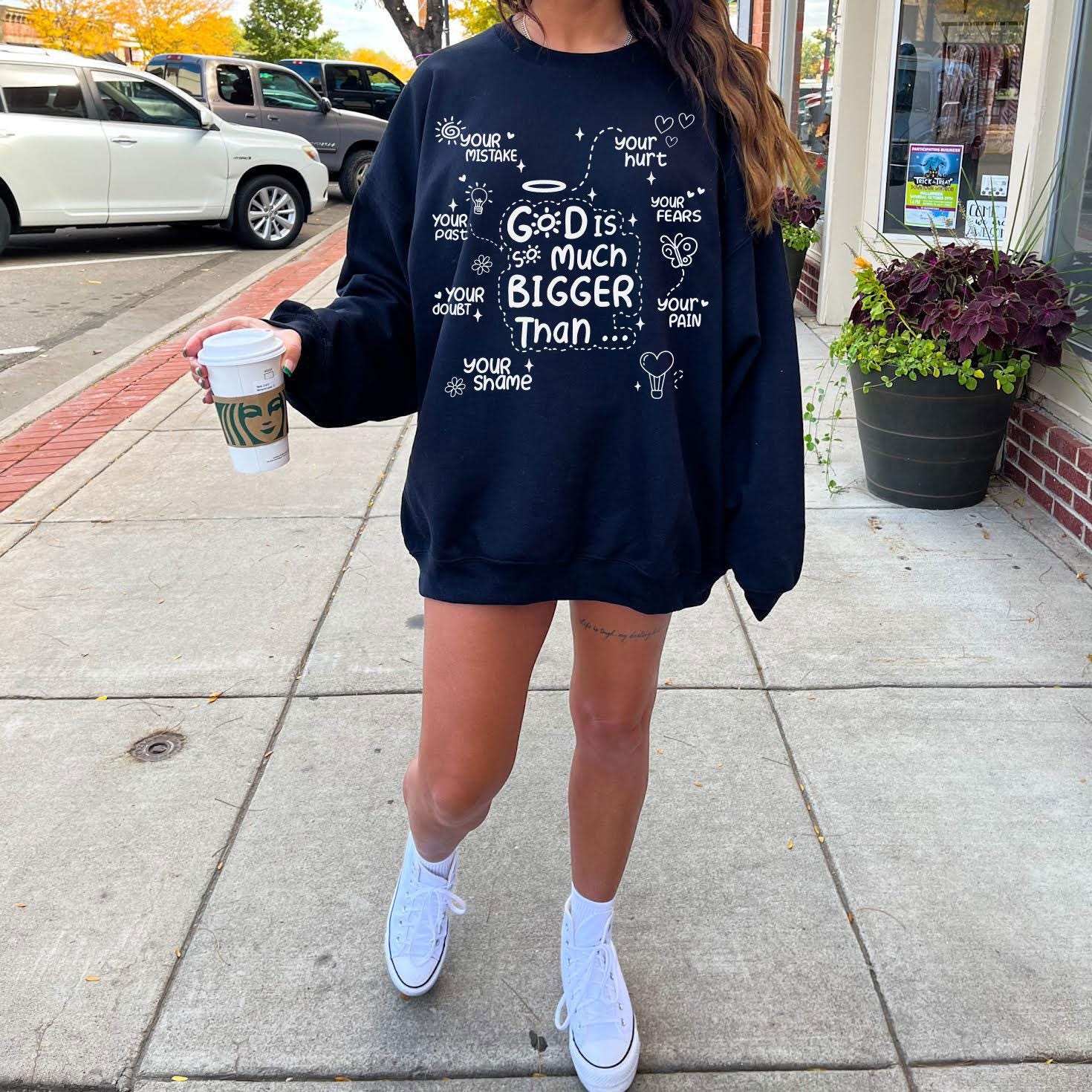 God is Bigger Hoodie Design Svg, Retro Christian Sublimation, Bible ...