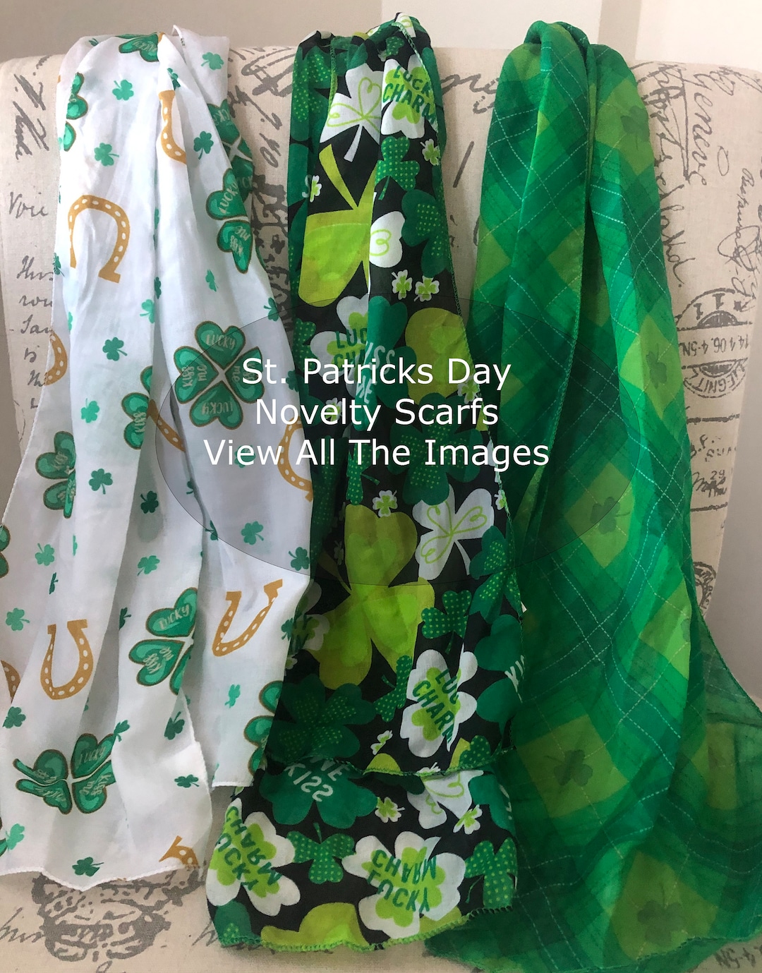 St. Patricks Day Scarves, IRISH Novelty Scarfs-- Paddy's Day Scarf ...