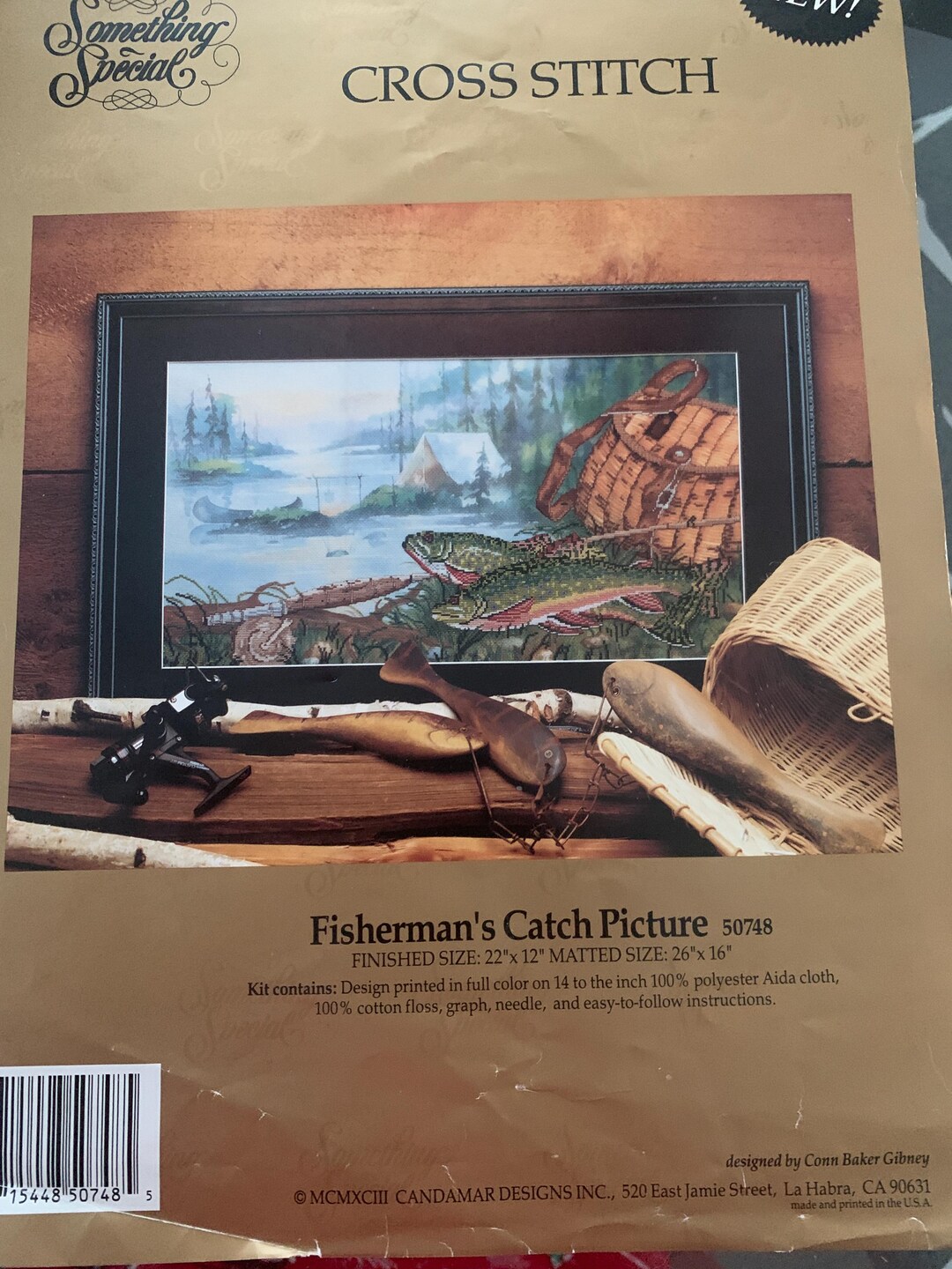 Fish Cross Stitch Kit, Fishermans Catch, Cross Stitch Kit, Stamped ...