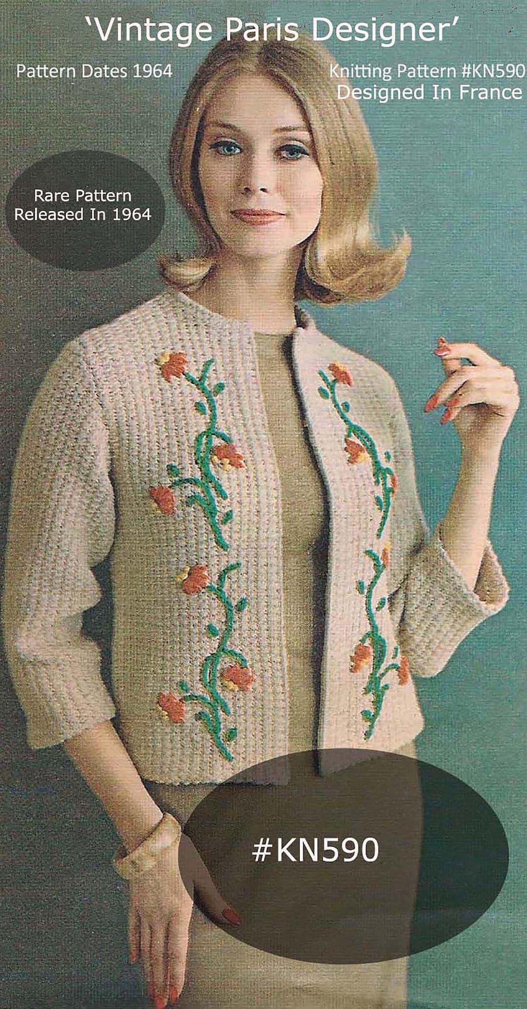 Vintage Paris CC Inspired, Ladies Jacket Knitting Pattern, Pattern ...
