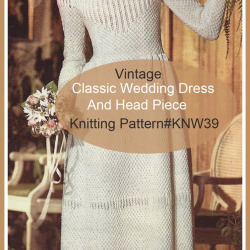 Wedding Dress Knitting Pattern Vintage Bridal Dress Knitting - Etsy