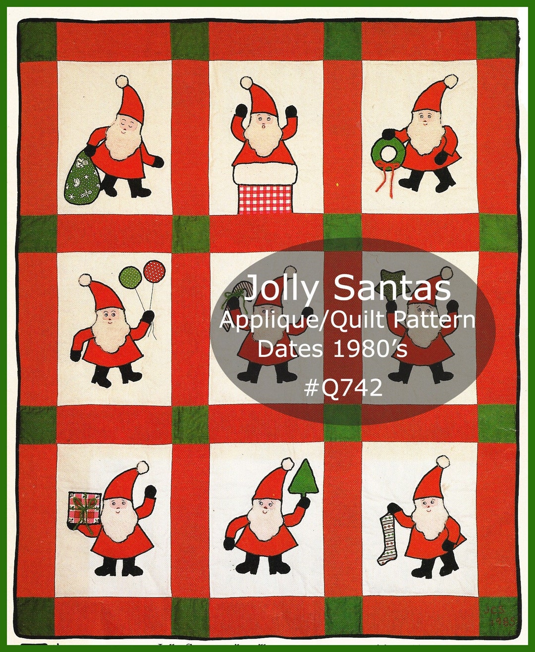 Christmas Quilt Pattern, Santa Quilt Pattern, Applique Pattern,pdf ...