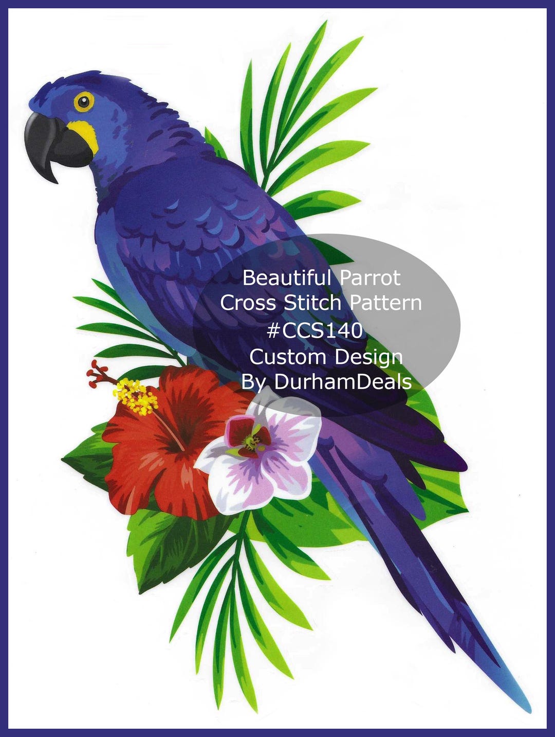 PARROT Cross Stitch, Parrot Needlepoint Pattern, Bird Cross Stitch ...