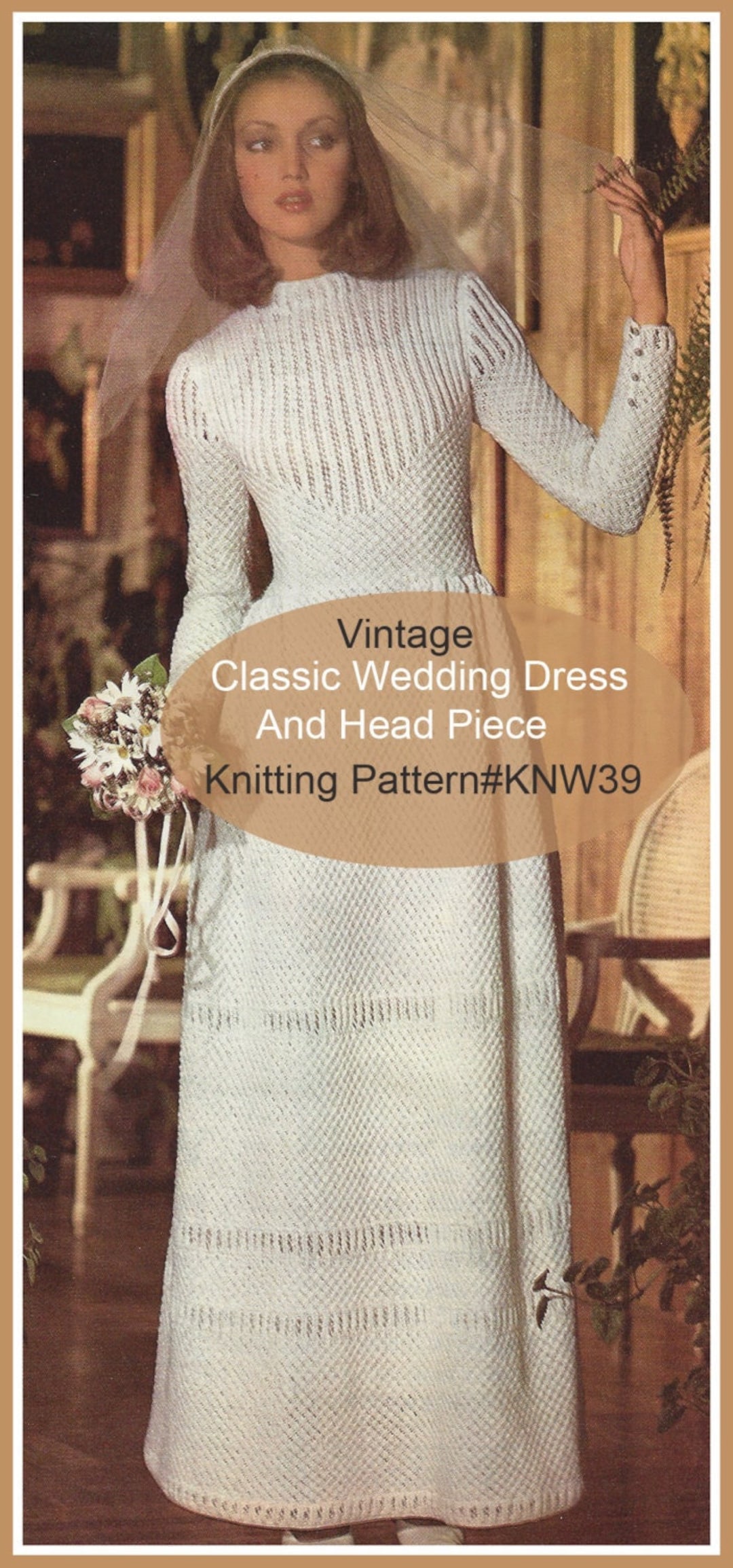 Wedding Dress Knitting Pattern Vintage Bridal Dress Knitting Pattern # ...