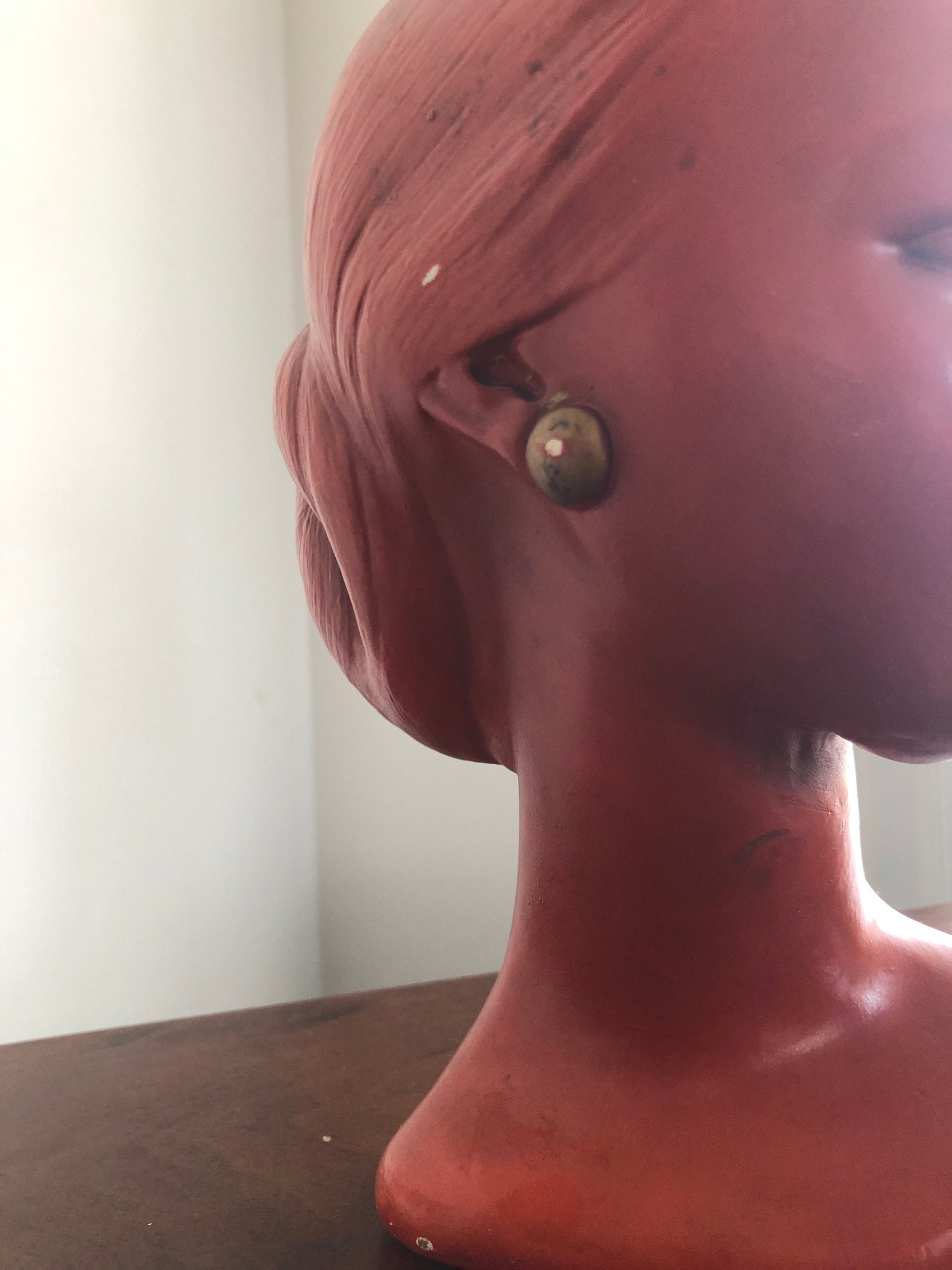 MCM Head Bustorange Head Bust Plaster Head Bustretro Head | Etsy