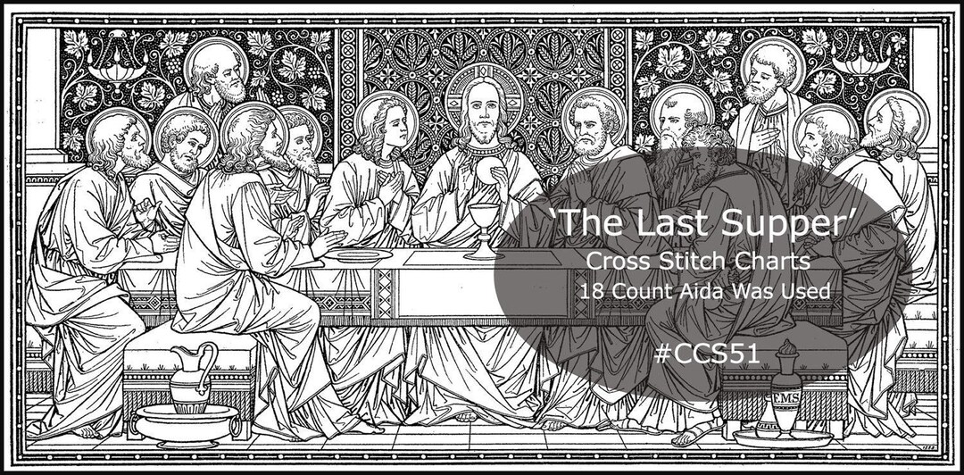 Last Supper Cross Stitch Charts-wall Hanging the Last Supper, Not Kit ...