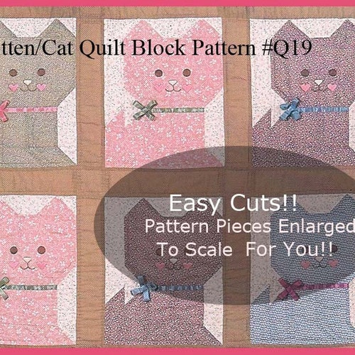 Patch Cat Quilt Block Pattern - Etsy