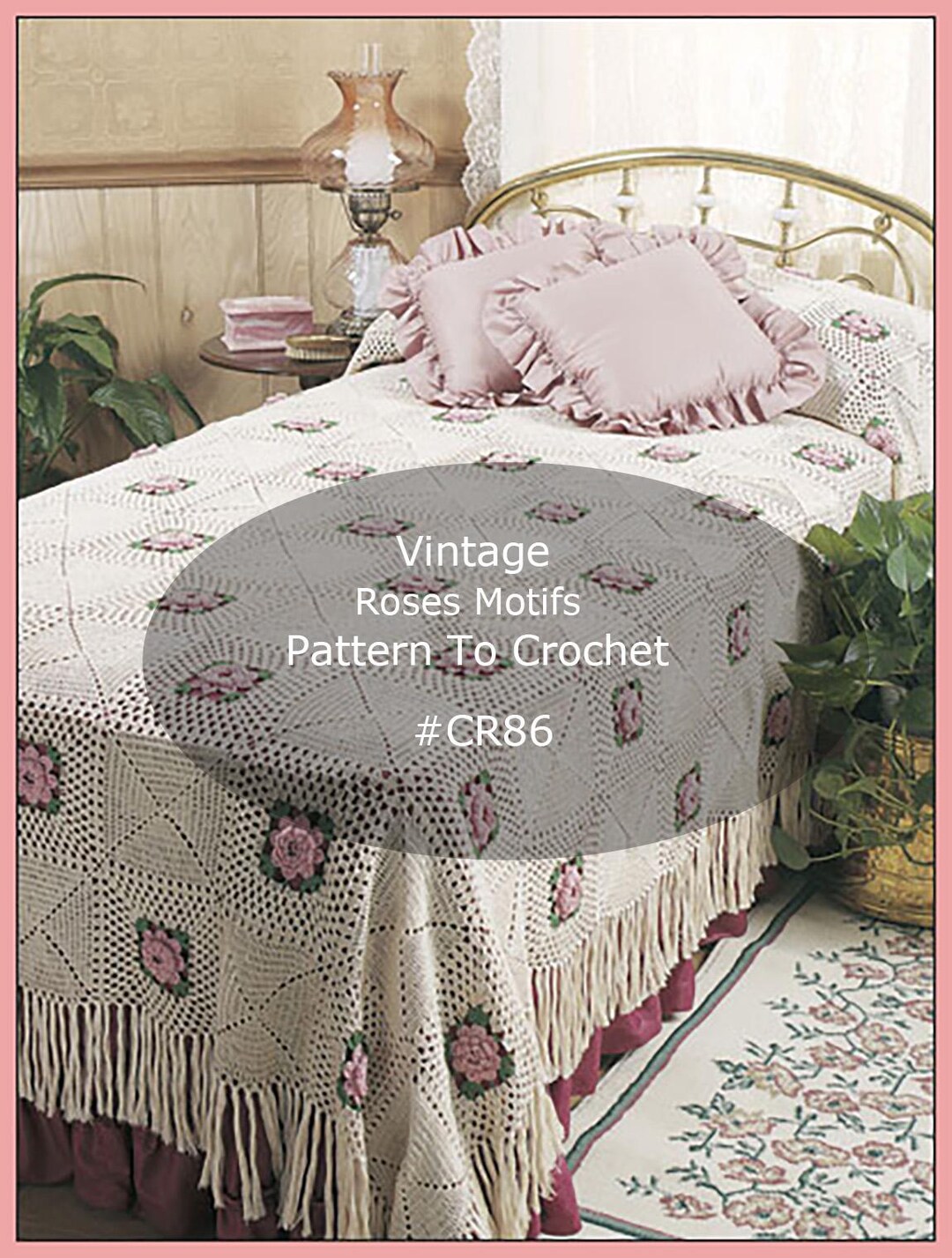 Heirloom Roses Bedspread, Crochet Pattern, Roses Motifs, 1950's ...