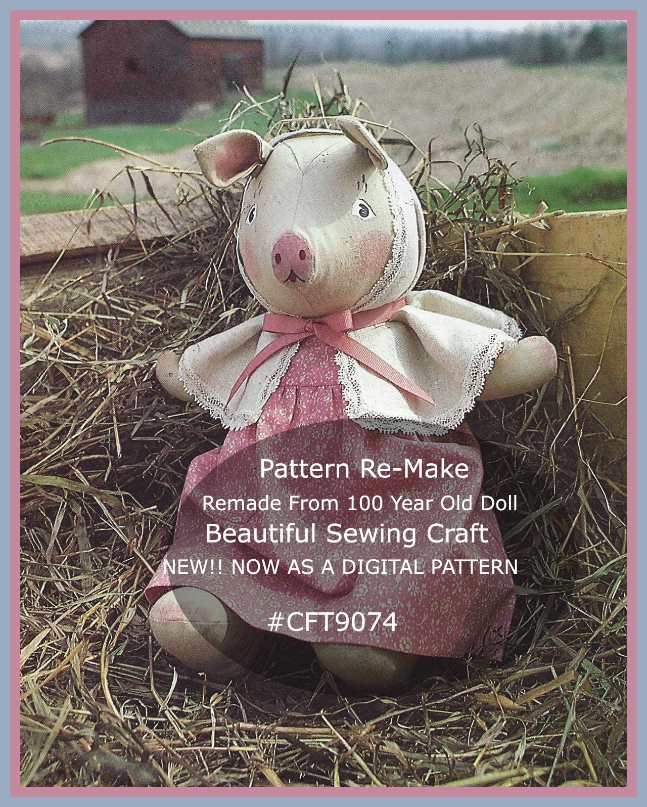 Vintage Pig Doll Pattern, Antique Pig Doll--pig Sewing Pattern Re-make ...