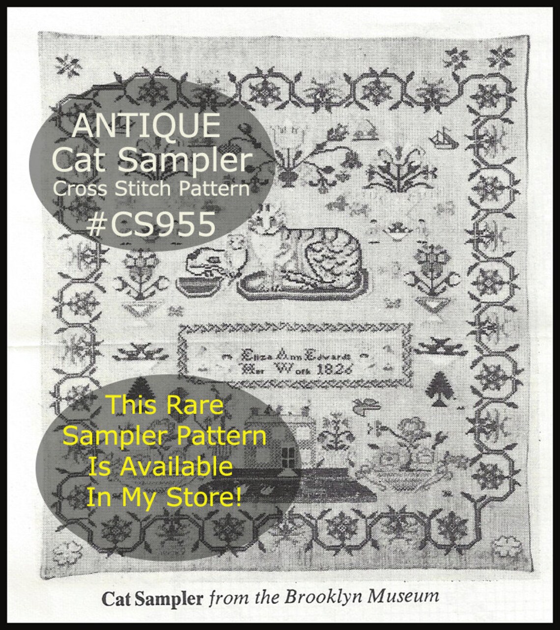 Colonial Sampler Antique Cross Stitch Pattern Museum Sampler - Etsy
