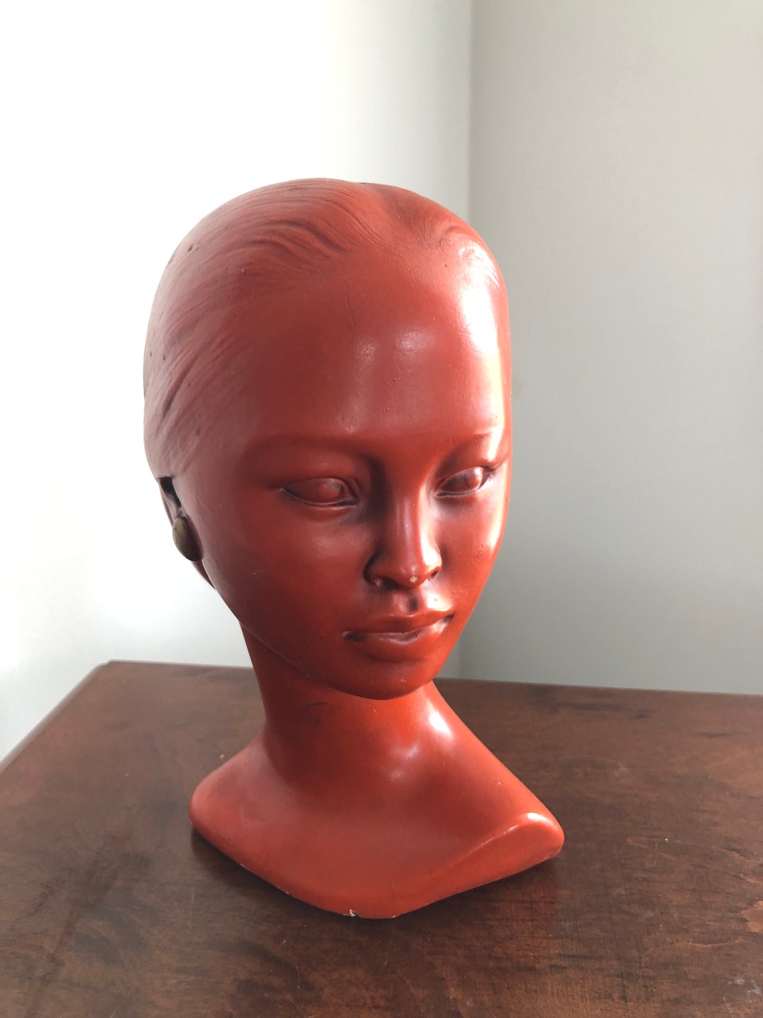 MCM Head Bustorange Head Bust Plaster Head Bustretro Head - Etsy