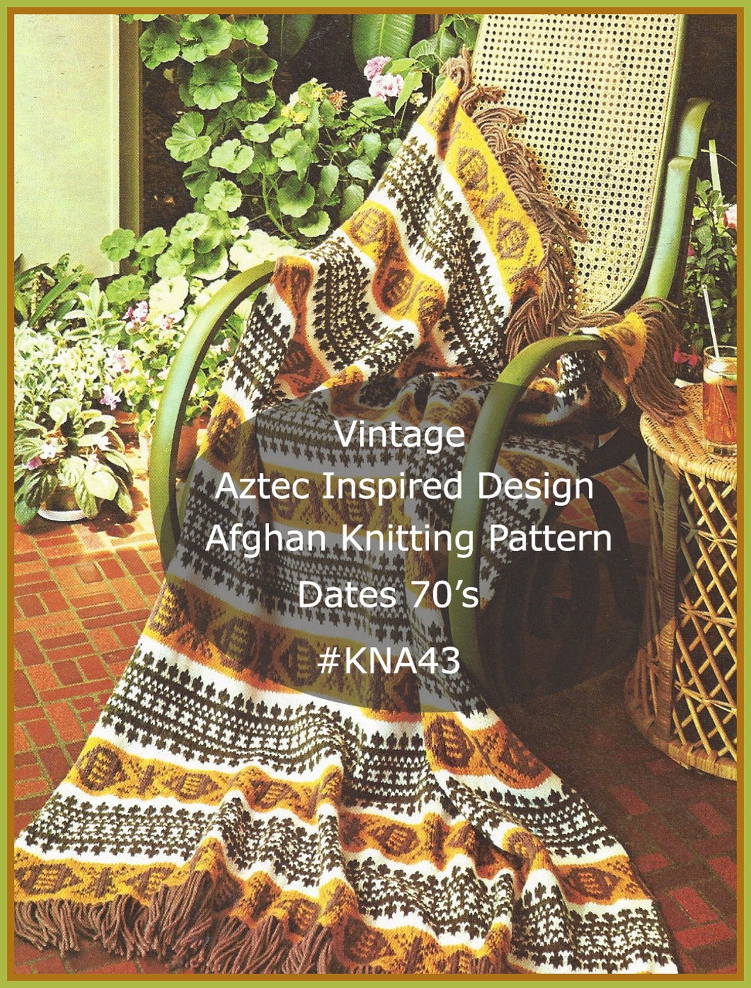 Aztec Afghan Knitting Pattern, AZTEC Design, Aztec Inspired Design ...