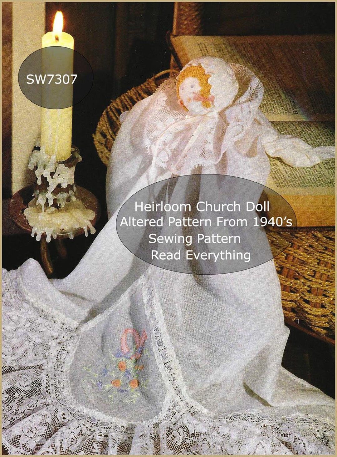 Childs, Church Doll Sewing Pattern, Heirloom Doll With Lace and ...