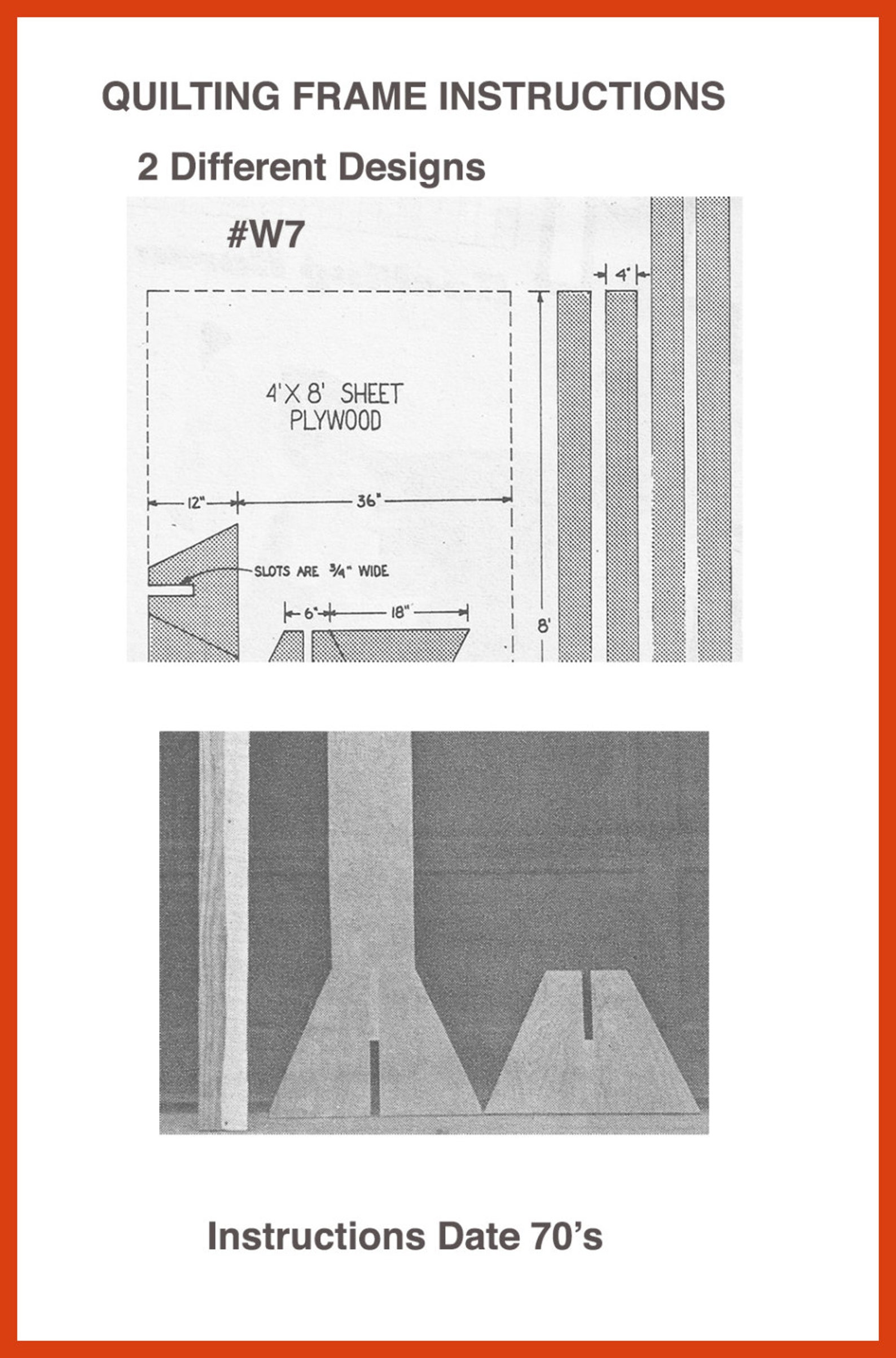 Quilt Frame Instructions, Woodworking Pattern, for 2 Designs of Quilt ...