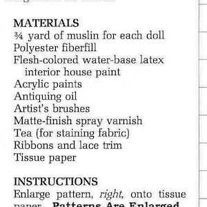 Rare MUSLIN DOLLS, 2 Dolls to Make, 2 Sizes, 11 & 14 Inch Dolls ...