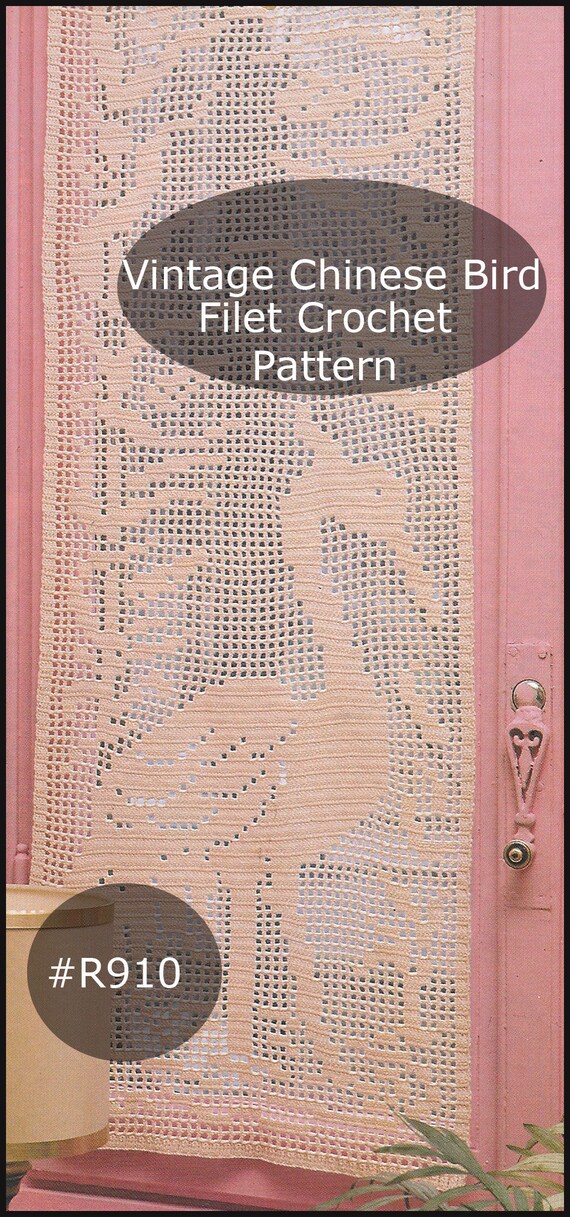 Chinese Bird Filet Crochet Filet Crochet Vintage Bird - Etsy