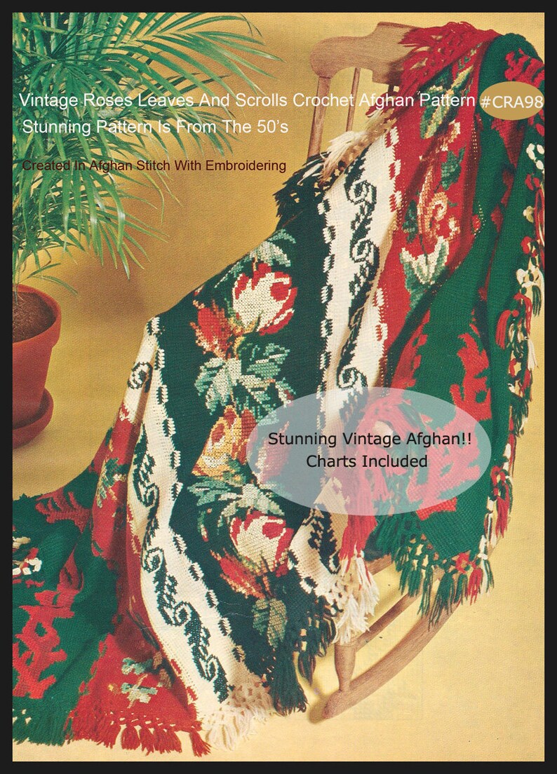 Fox Hunt Afghan Crochet Pattern tallly Ho Rare Fox Afghan - Etsy