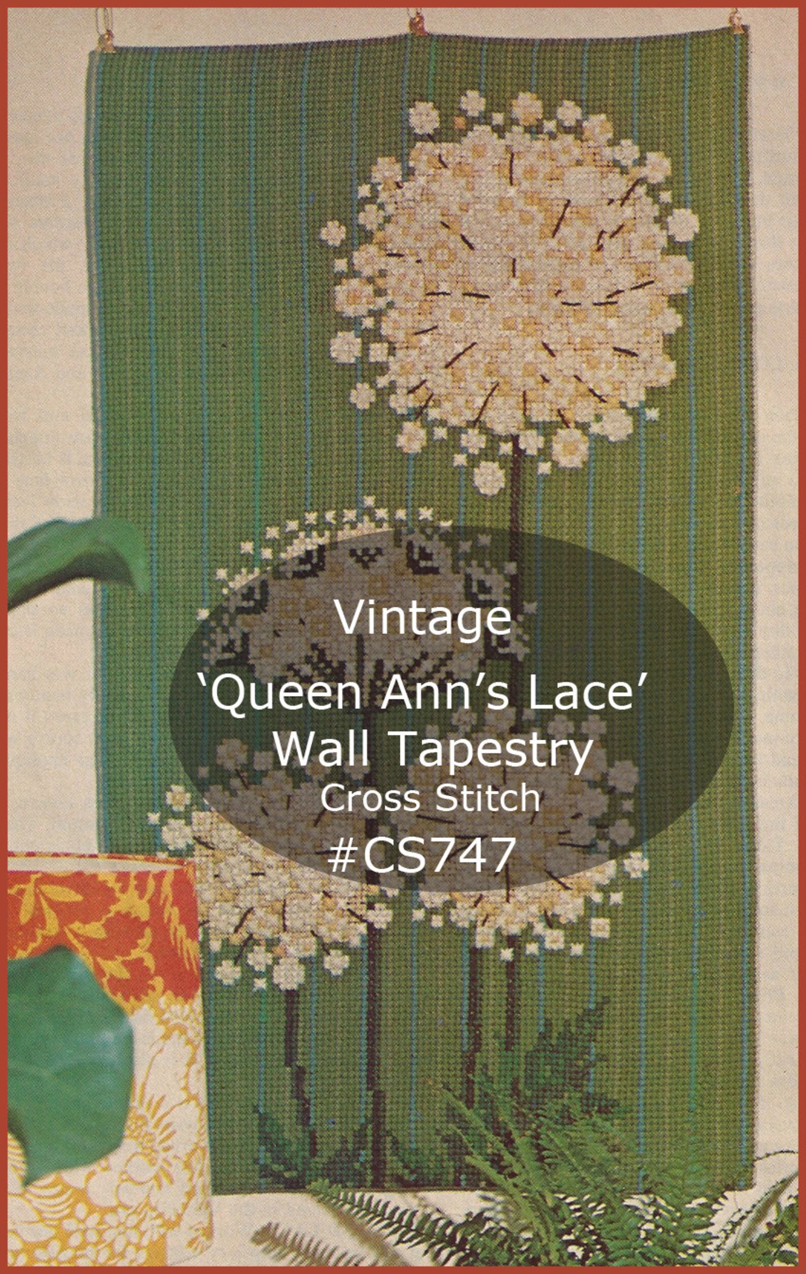 Queen Anne's Lace Embroidery Pattern, Queen Ann Lace Craft, 26 X 12 ...