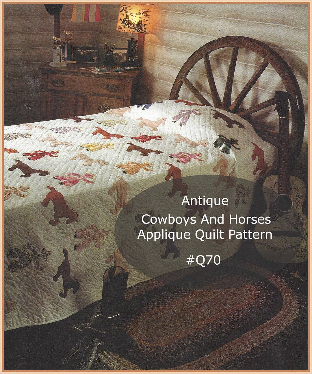 Horse, Cowboy, Quilt Pattern, Cowboy Quilt Pattern,horses Applique ...