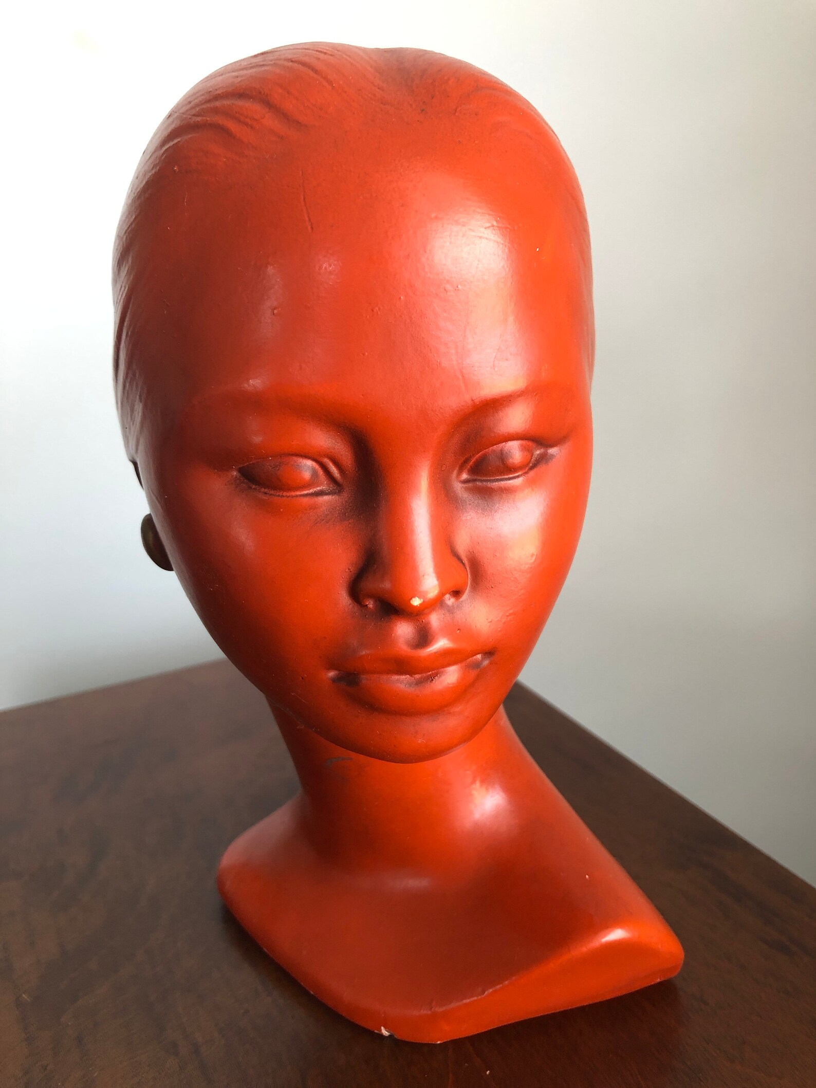 MCM Head Bustorange Head Bust Plaster Head Bustretro Head | Etsy