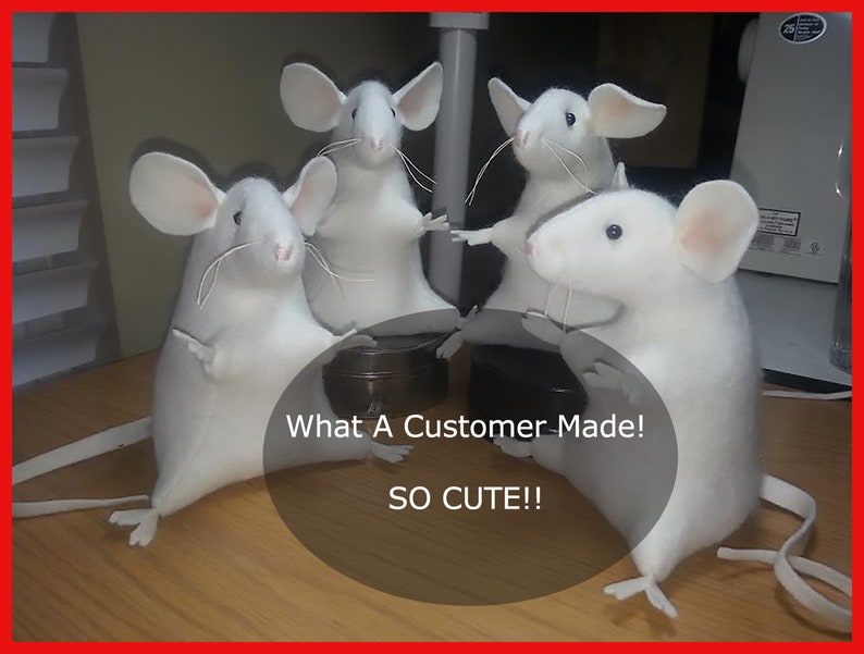 White Mouse Sewing Pattern Christmas Mouse Realistic Mouse - Etsy