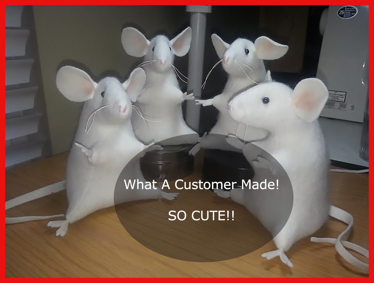 White Mouse Sewing Pattern Christmas Mouse Realistic Mouse Sewing ...
