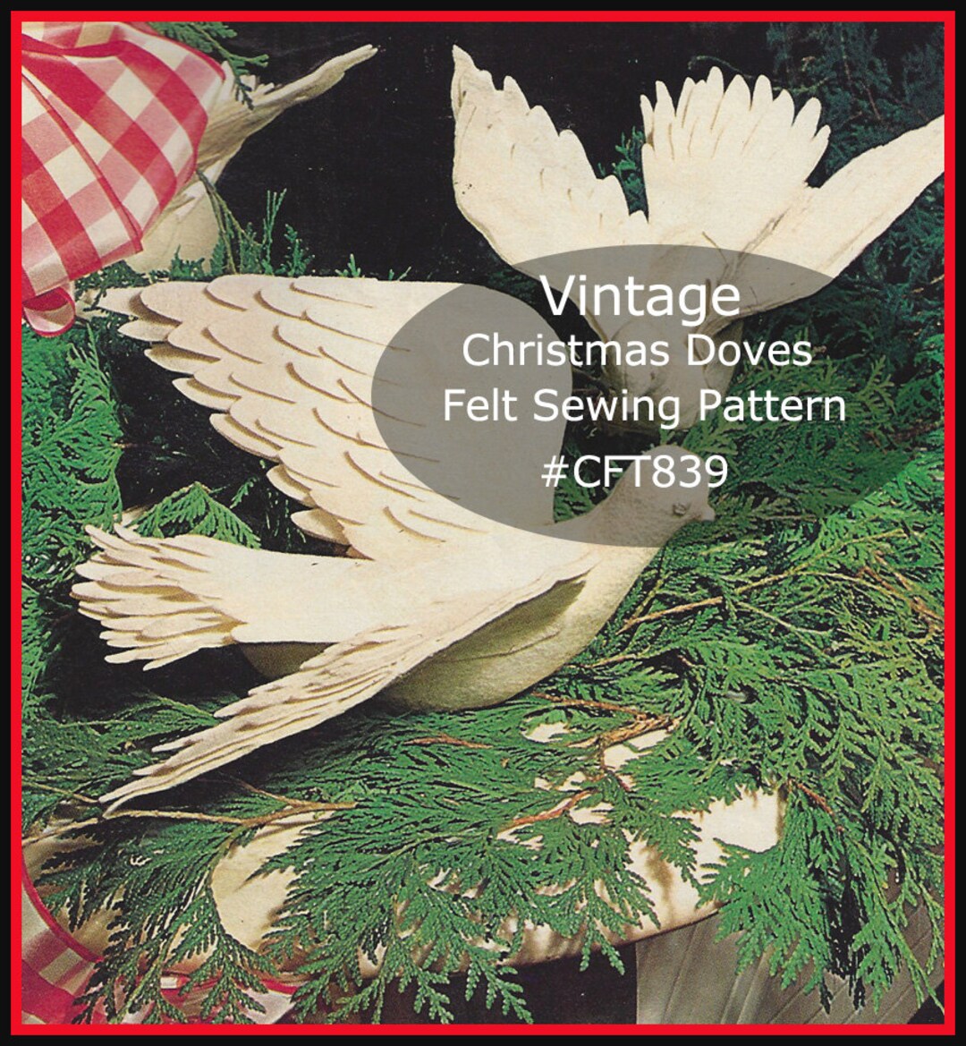 Christmas Doves Wedding Doves White Doves Felt Pattern Doves Love Birds ...