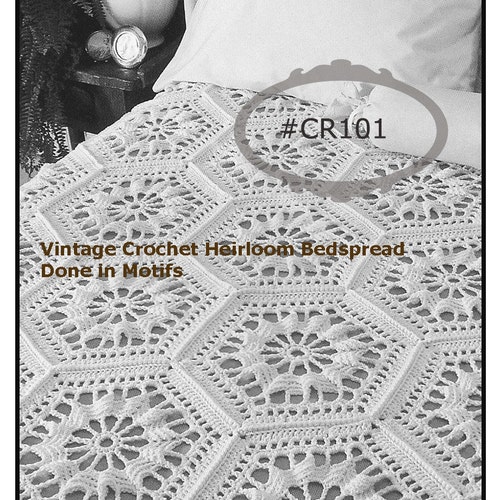 HEIRLOOM Bedspread Crochet Bedspread/motif Pattern Antique - Etsy