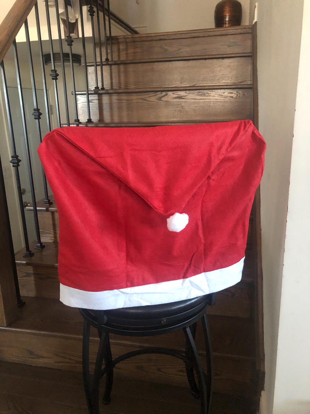 Santa Hat Chair Covers, Christmas Chair Covers, Chair Decorating, Slips ...