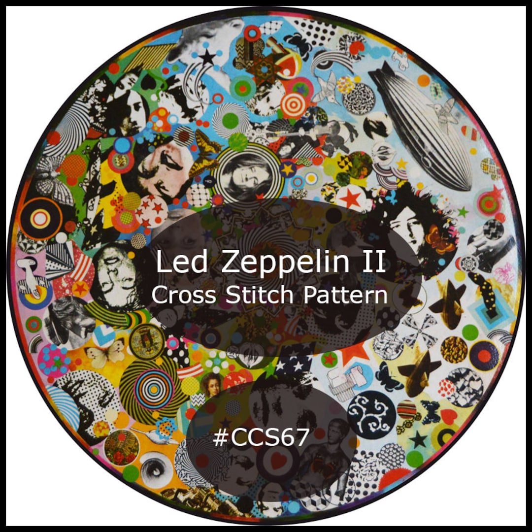 Led Zeppelin Music Zeppelin II Cross Stitch Pattern Zeppelin Rock Band ...