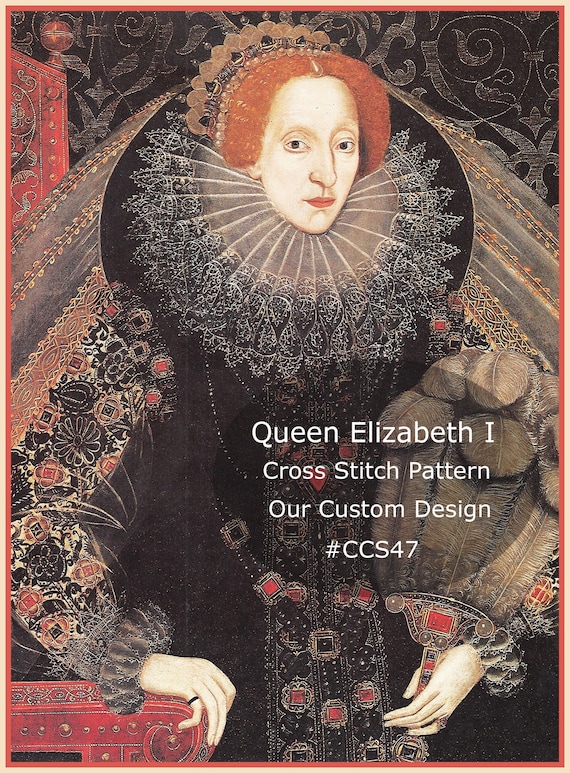 Queen Elizabeth I Cross Stitch Pattern Antique Picture Cross | Etsy