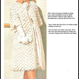 Ladies Coat Crochet SHELL Design Coat Dates 60's Vintage Coat Pattern # ...