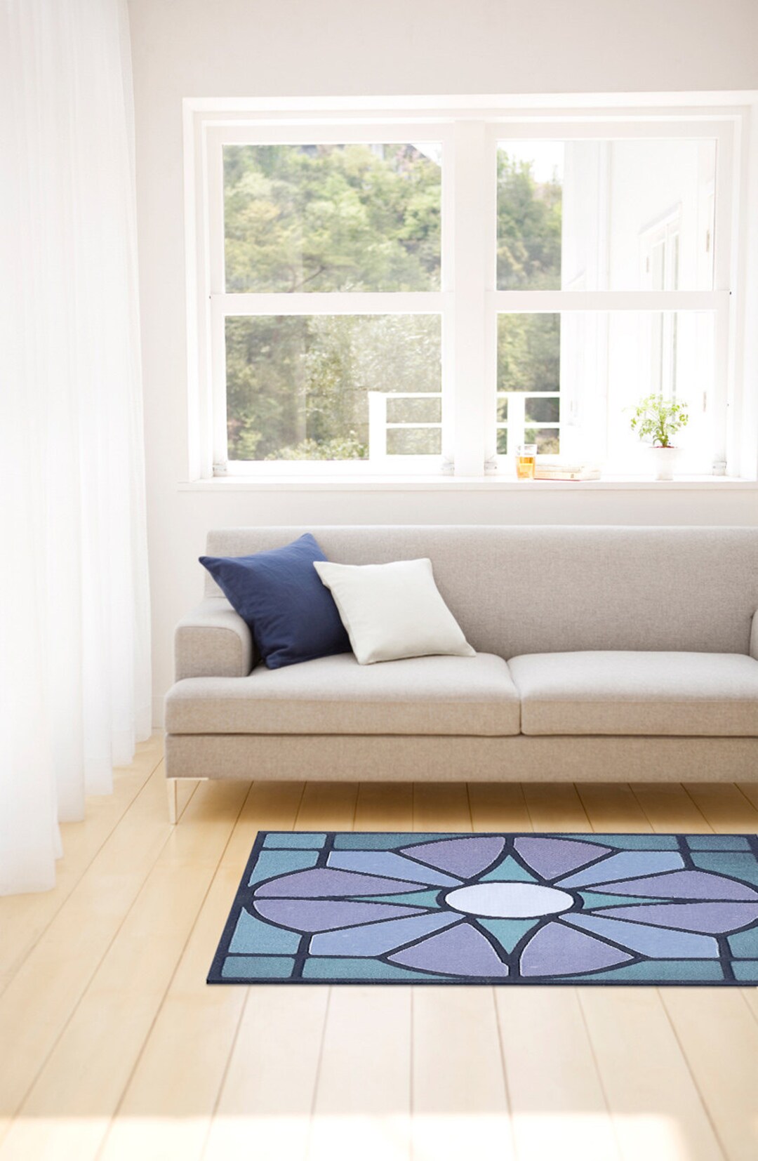 Stained Glass Rug Pattern, Latch Hook Pattern, Stained Glass Wall Art ...