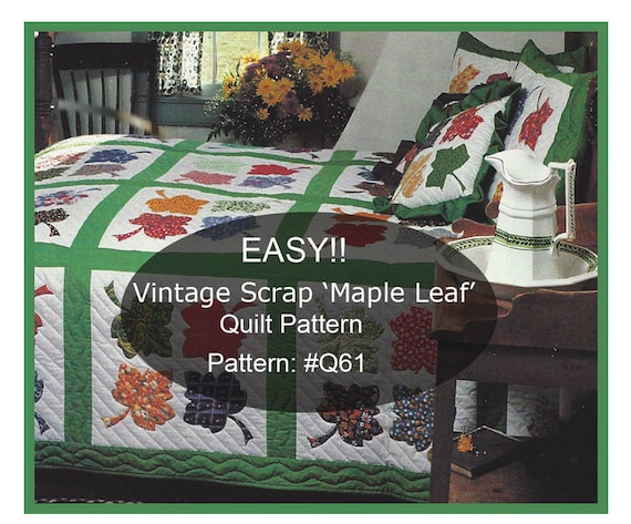 Maple Leaf Quilt Pattern Maple Leaf Quilt Block Vintage - Etsy