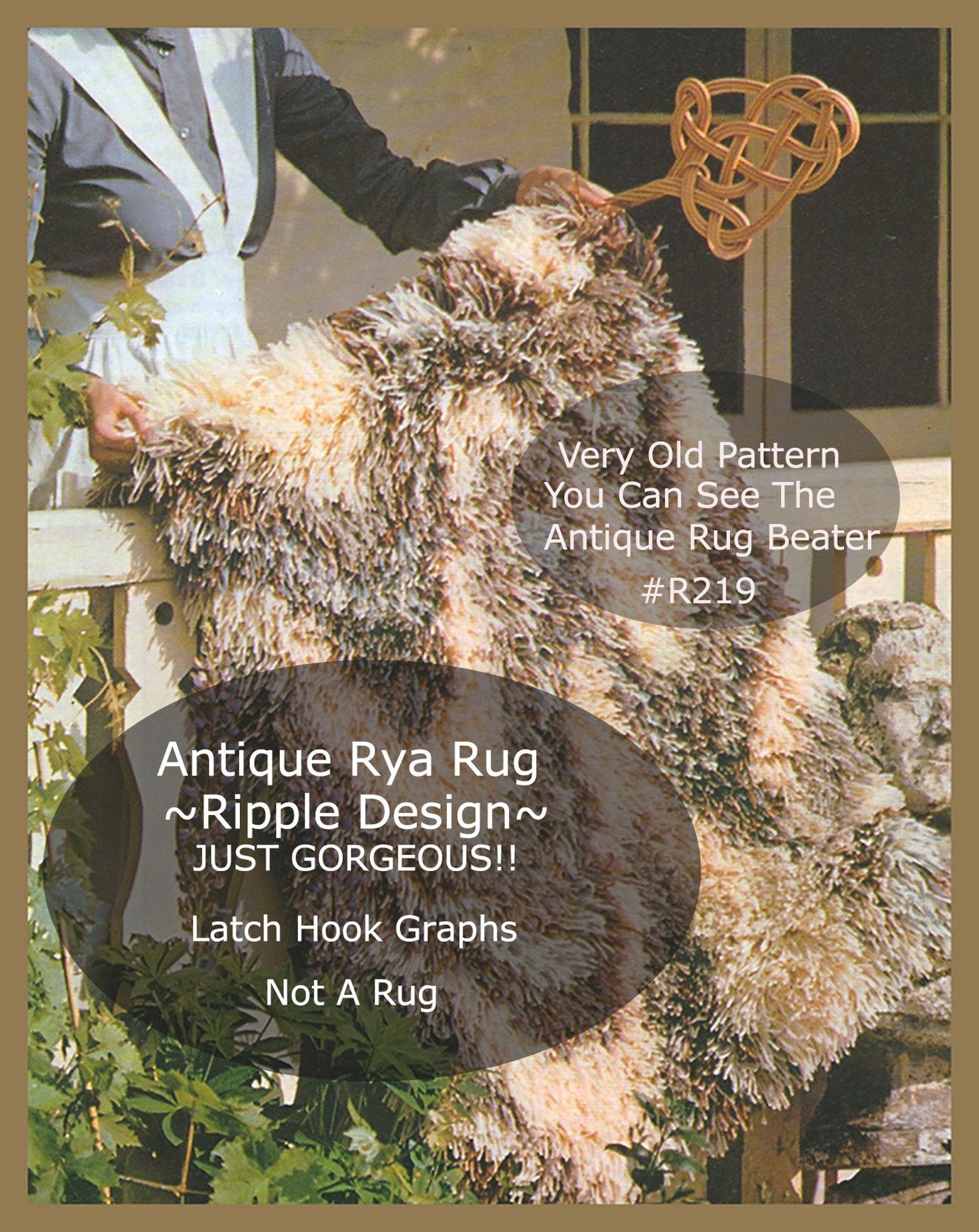 Vintage Rya Rug, Rya Latch Hook Pattern, Diamond Design Rya Rug Pattern ...