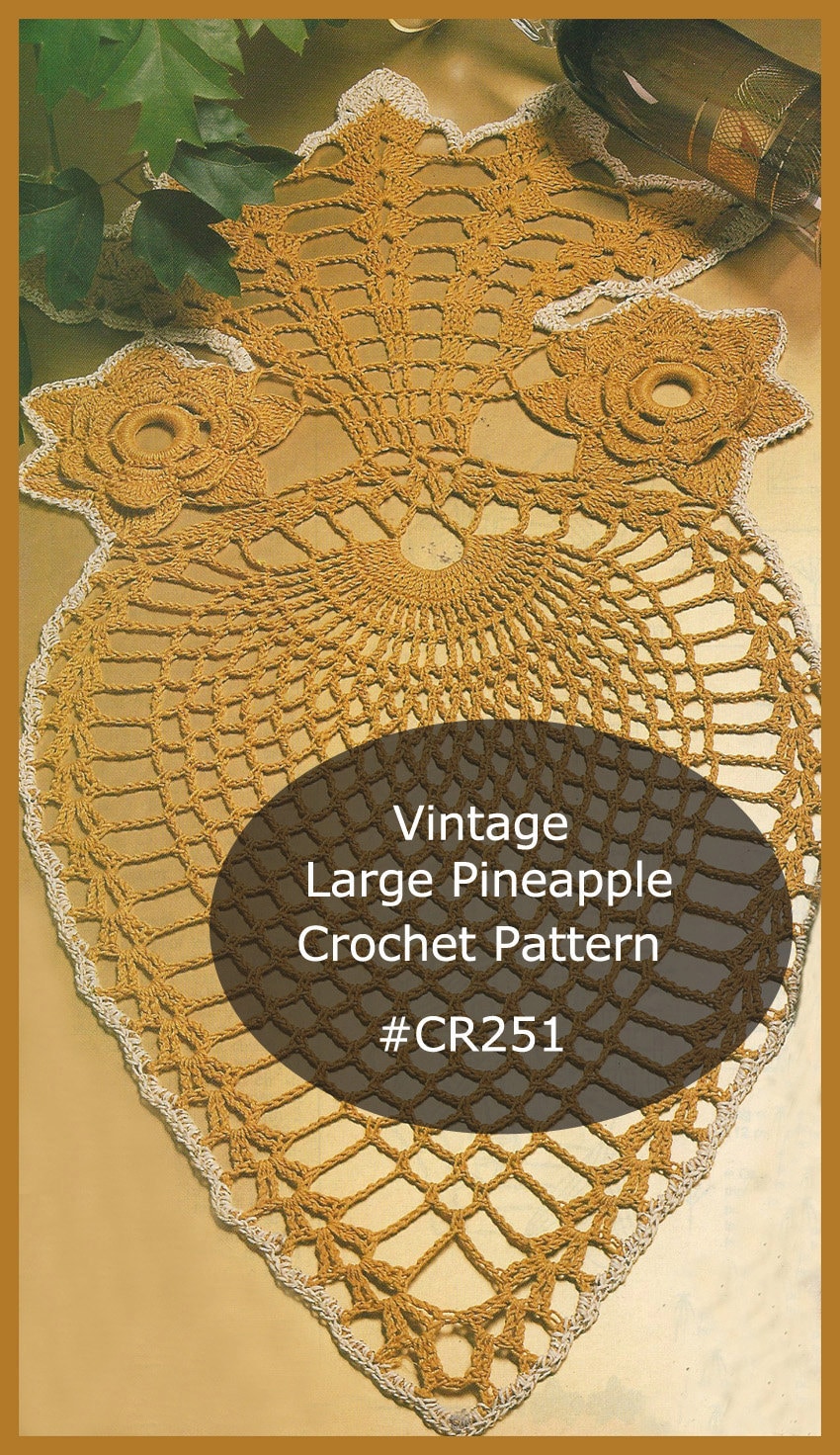 Pineapple Crochet Pattern Large Size Pineapple Doily Crochet Pattern ...