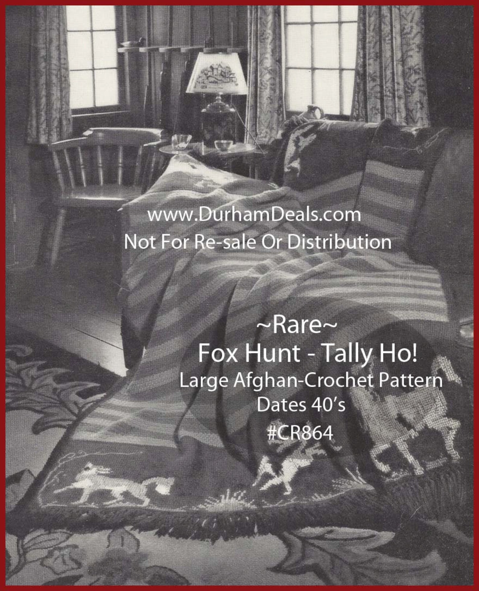 Fox Hunt Afghan Crochet Pattern tallly Ho Rare Fox Afghan - Etsy