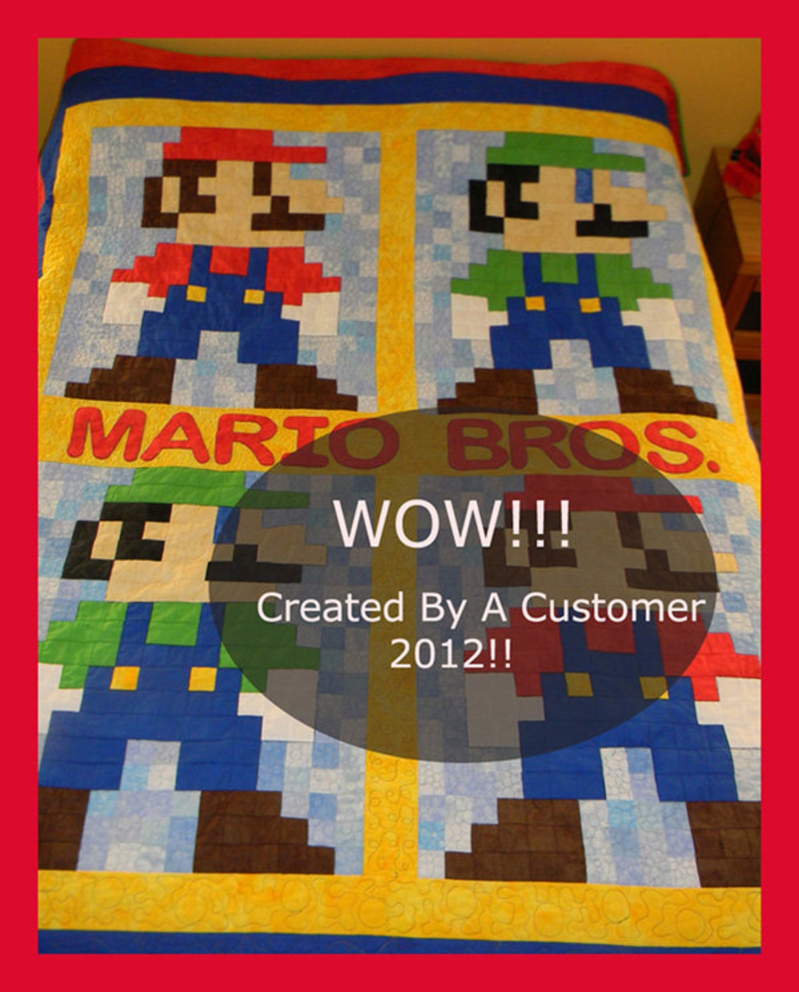 Super Mario Quilt Block Mario Bros Sewing Pattern Q29 Instant - Etsy