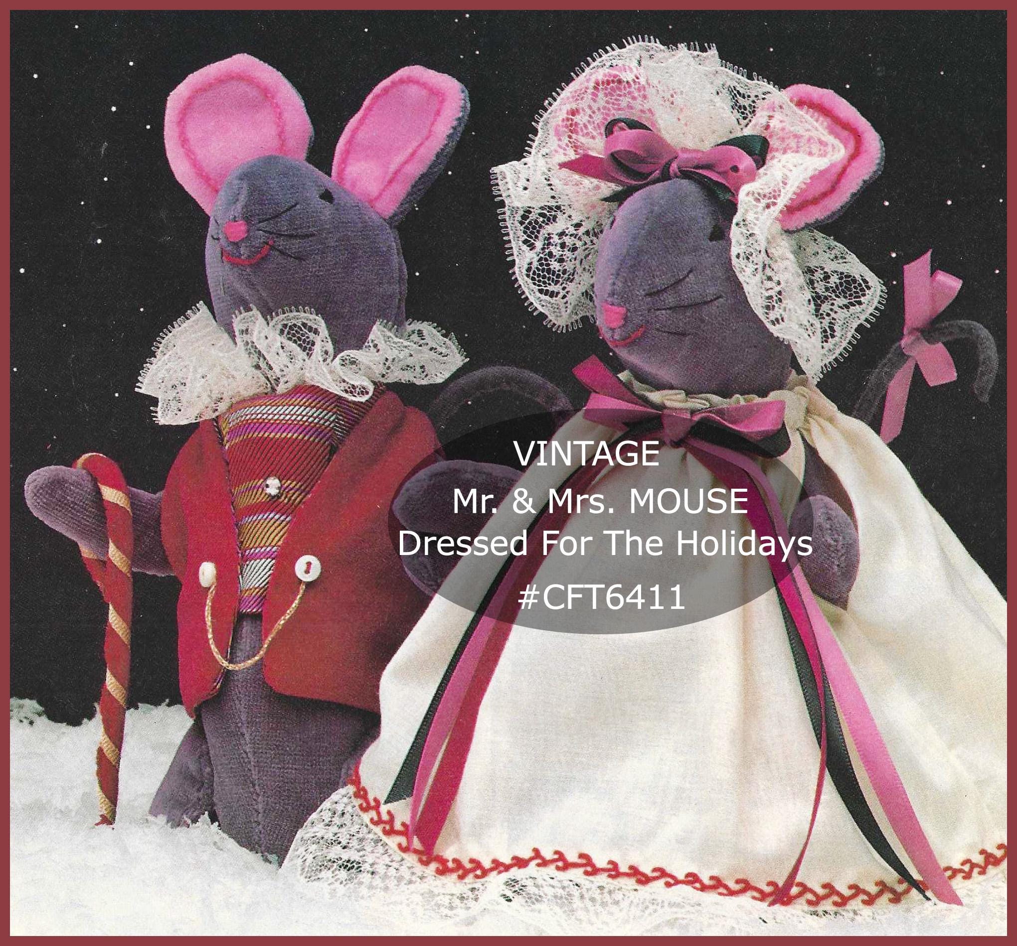 Christmas Mouse Pattern/with Furniture Mouse Sewing Craft/ Instructions ...