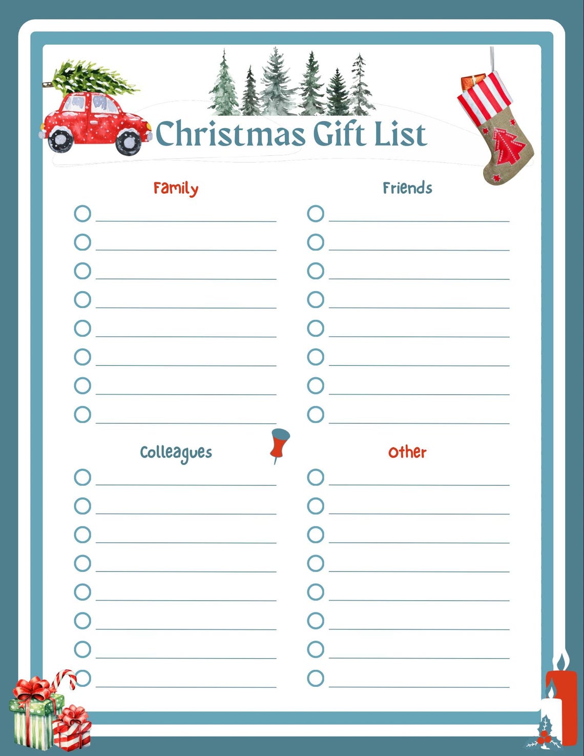 Christmas Gift List - Etsy