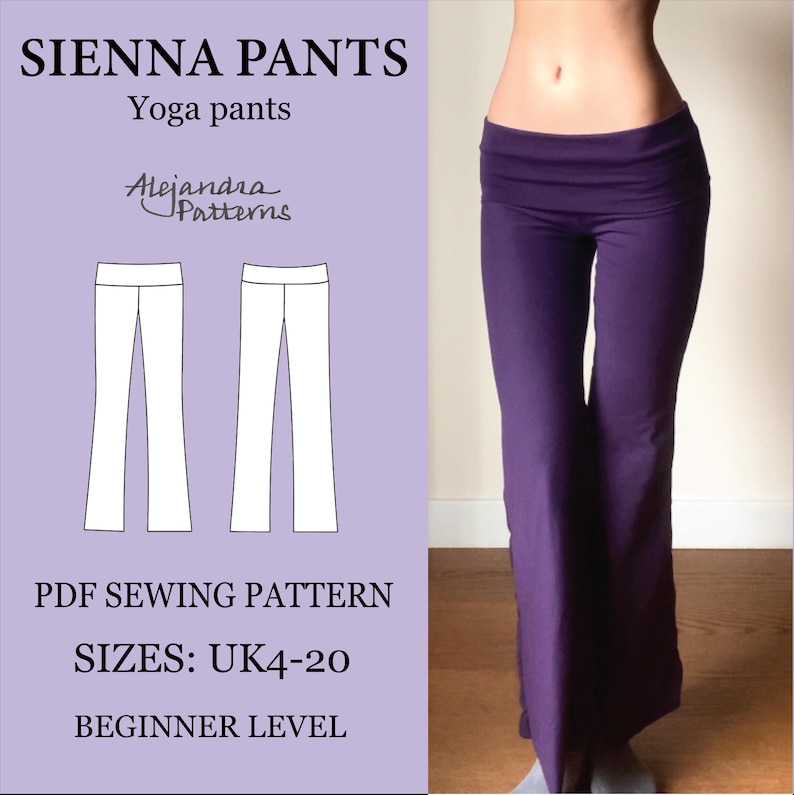 Y2K Yoga Pants Sewing Pattern: Wide Leg, Low Waist (PDF Digital ...