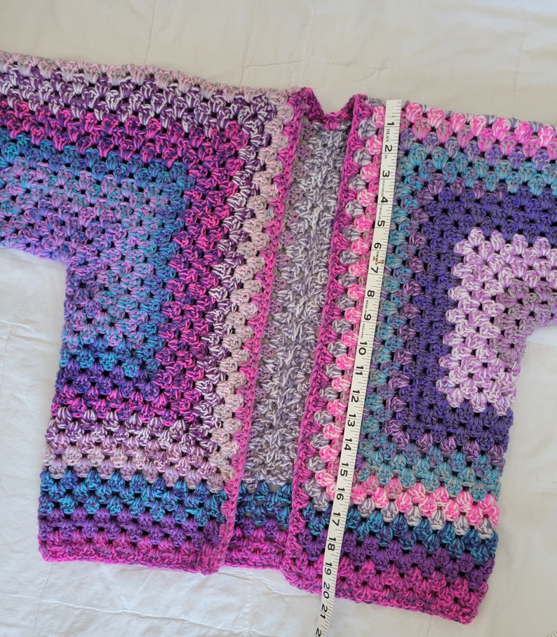Double Stranded Crochet Crocheted Hexi Hexagon Granny Square Cardigan ...