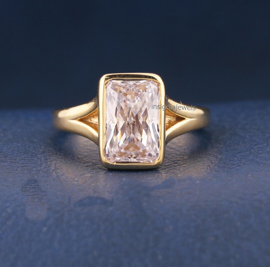 Solitaire Radiant Cut 2CT E/F Color VS1 Clarity IGI Certified 14k Gold ...