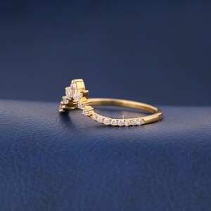 V Shaped Chevron Wedding Band, Pear and Round Lab Grown Diamond Band ...
