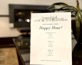 Cocktail and Happy Hour Printable Drink Menu, PDF, Perfect for ...