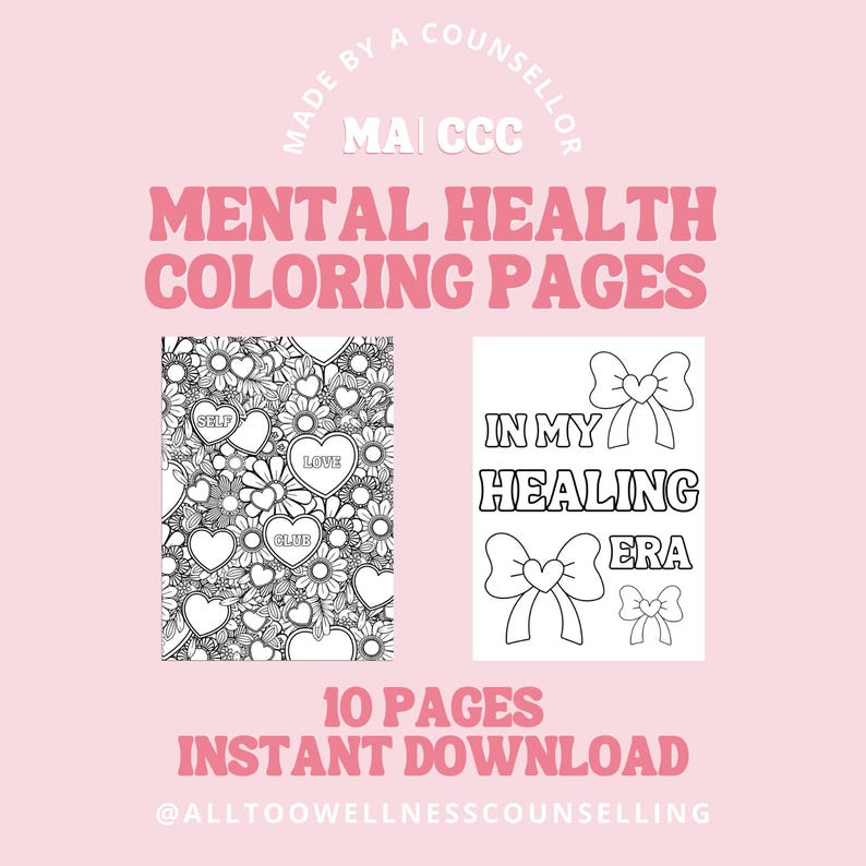 Mental Health Coloring Pages, Mental Health Quotes, Self Care Coloring ...